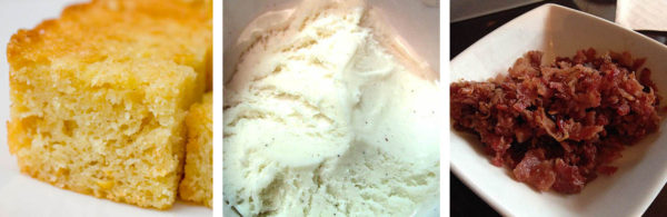 Faith's Grilled Cornbread Ice Cream Sandwich with Crumbled Bacon ...